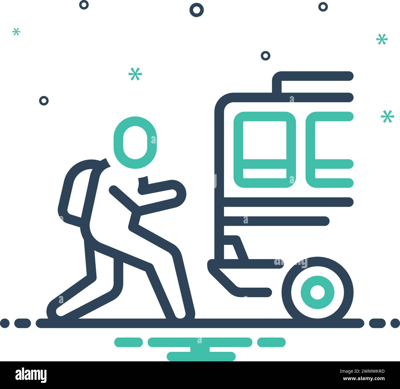 Run after the bus Stock Vector Images - Alamy