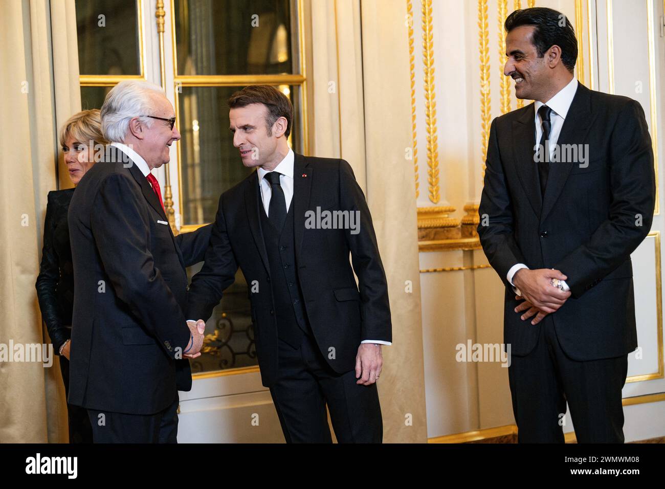 Paris, France. 27th Feb, 2024. Chef Alain Ducasse, Brigitte Macron ...