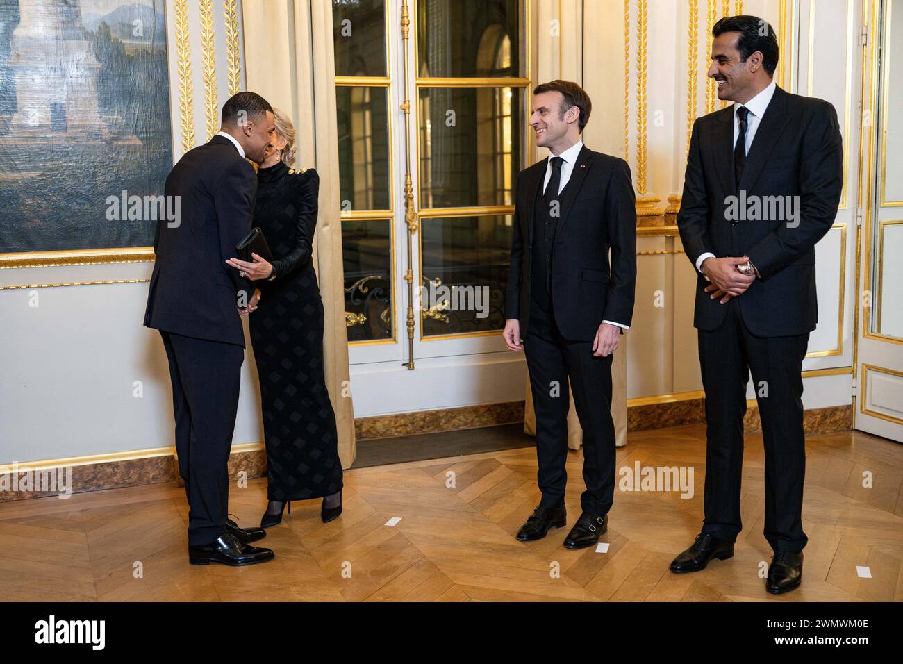 Paris, France. 27th Feb, 2024. Kylian Mbappe, Brigitte Macron ...