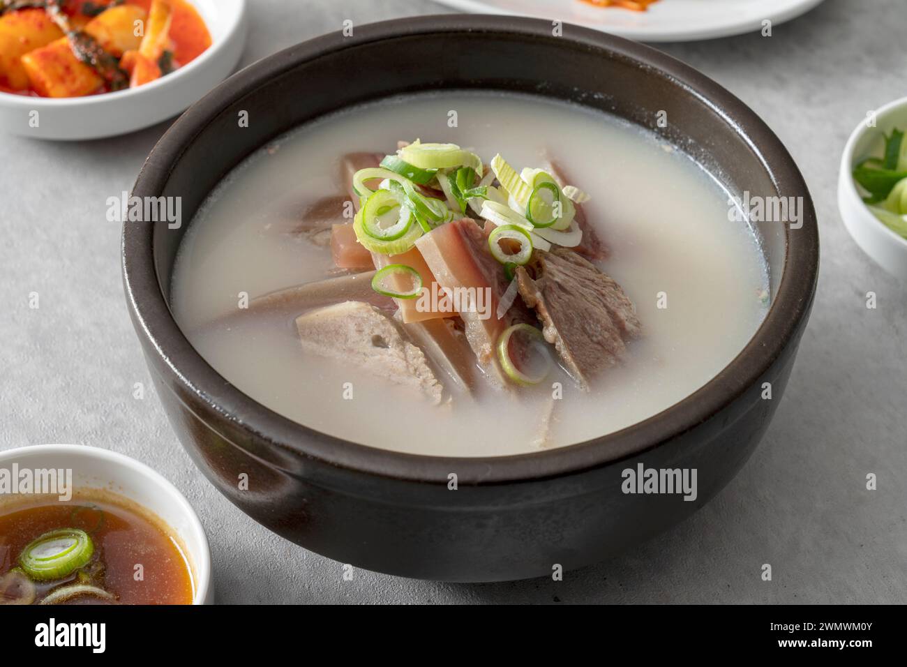Korean food dish Beef head gukbap, boiled pork, beef, yukgyejang, side dishes Stock Photo - Alamy