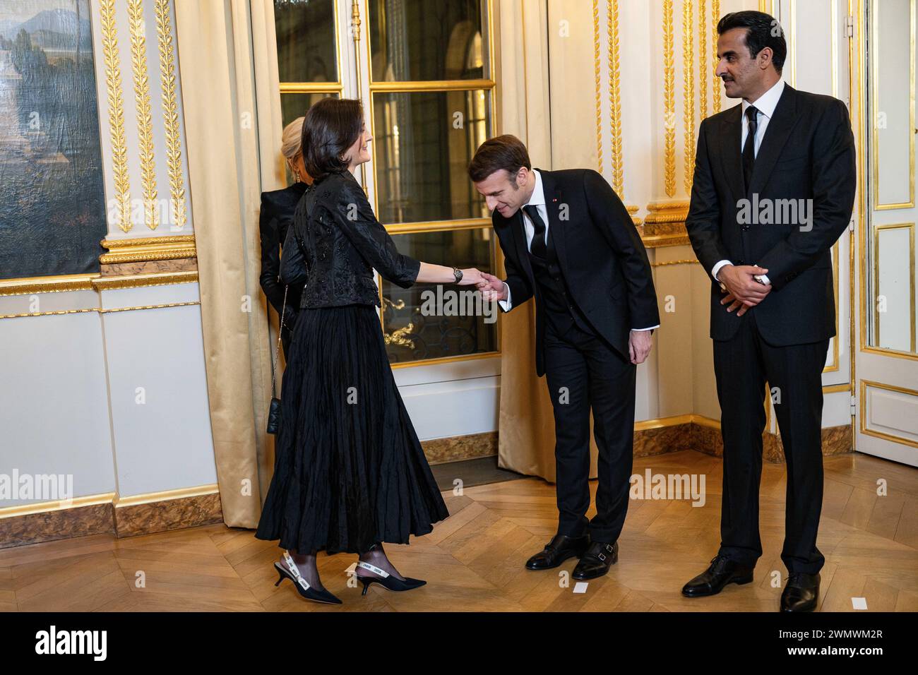 Paris, France. 27th Feb, 2024. Amelie Oudea Castera, President Emmanuel ...