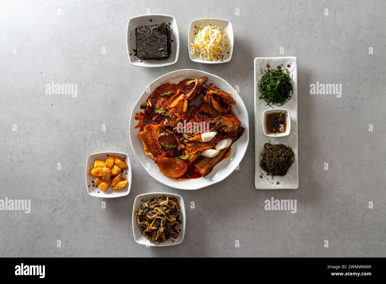 Korean food dish Braised pollack, braised pollack, braised short ribs ...