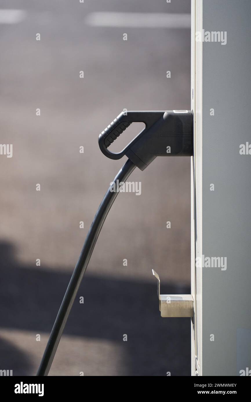 Public electric charging station plug socket for electric buses Stock ...