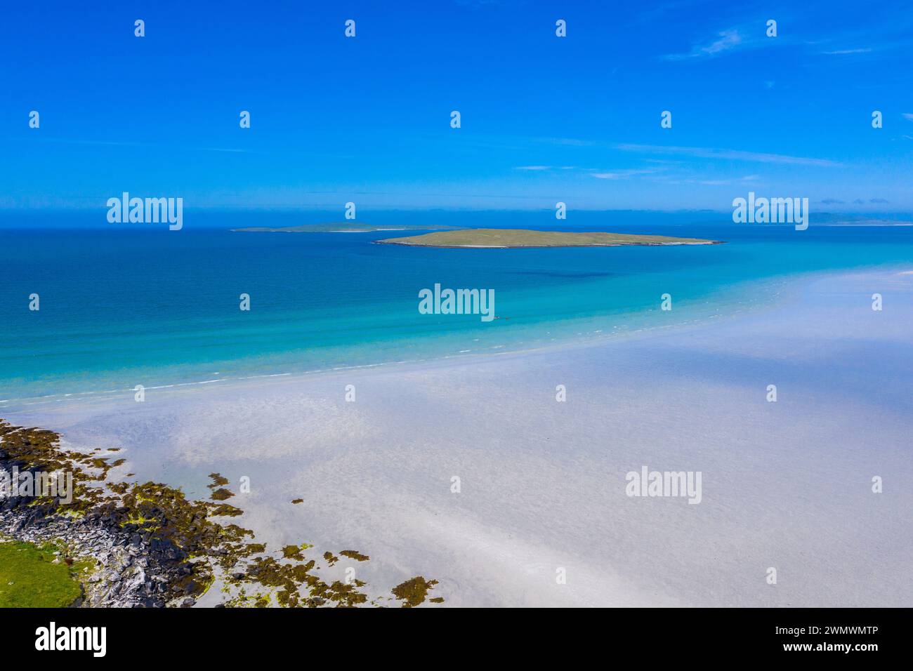 An aerial view of beach on the Isle of Harris, Scotland Stock Photo - Alamy
