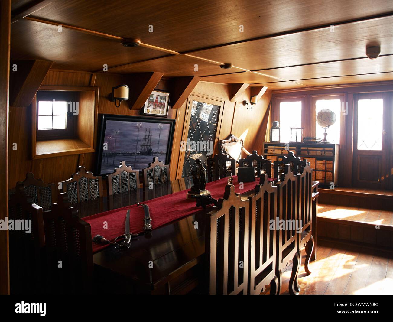 19 February 2024 ITALY -- Spanish galleon's interior: wooden decks ...