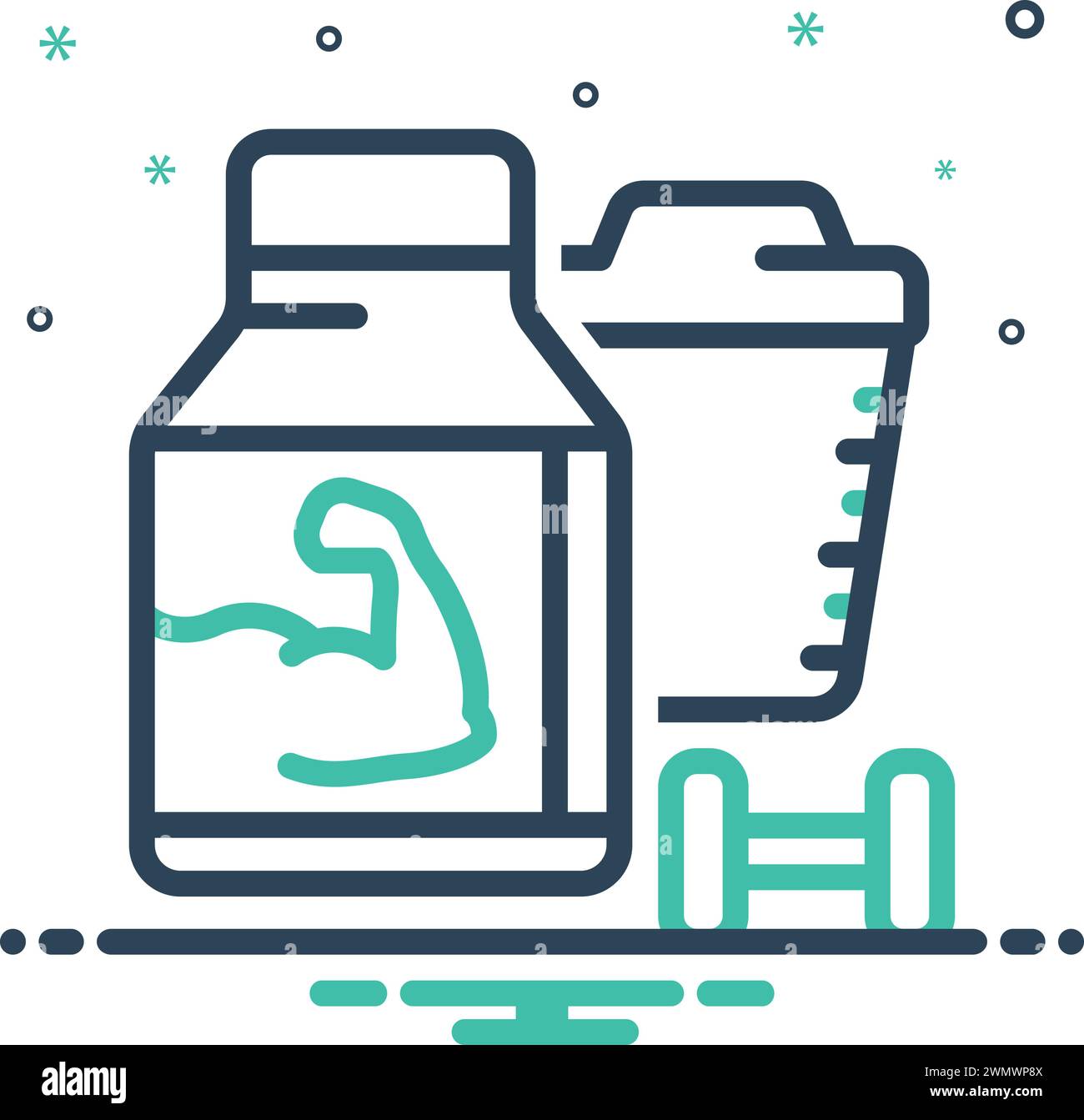 Dumbbell protein supplement icon Stock Vector Images - Alamy
