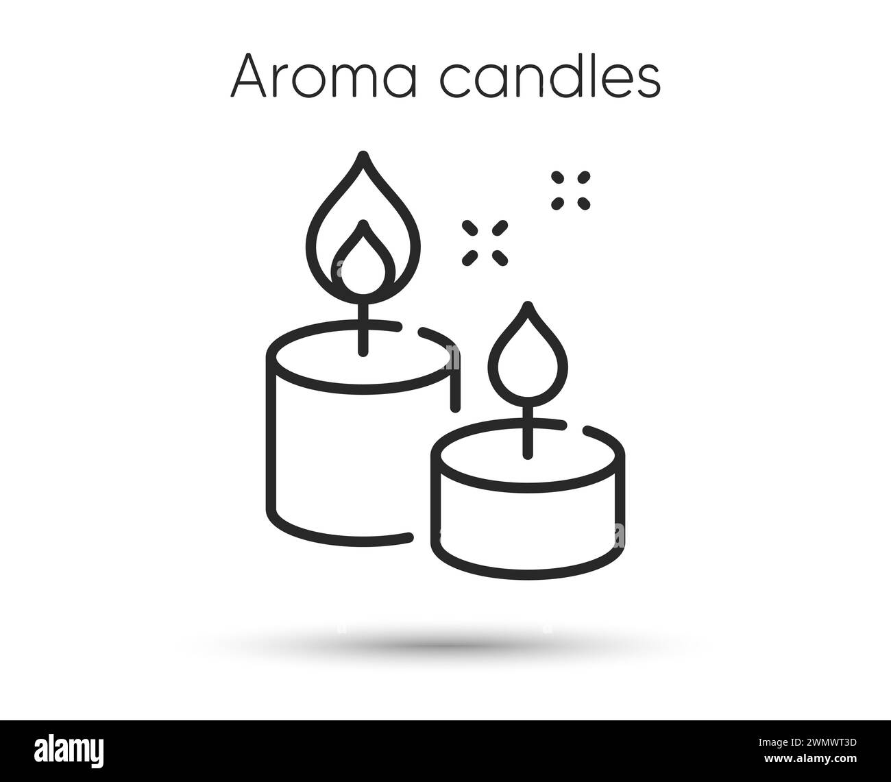 Aroma candles line icon. Spa candlelight sign. Aromatic wick for ...