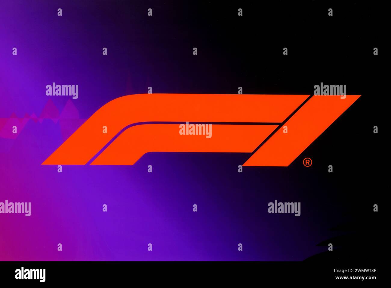 F1 logo at the Bahrain International Circuit, Sakhir. Picture date ...