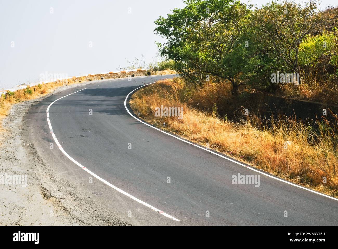 Western Ghat Highway Road, Maharashtra, India. The Western Ghats runs ...