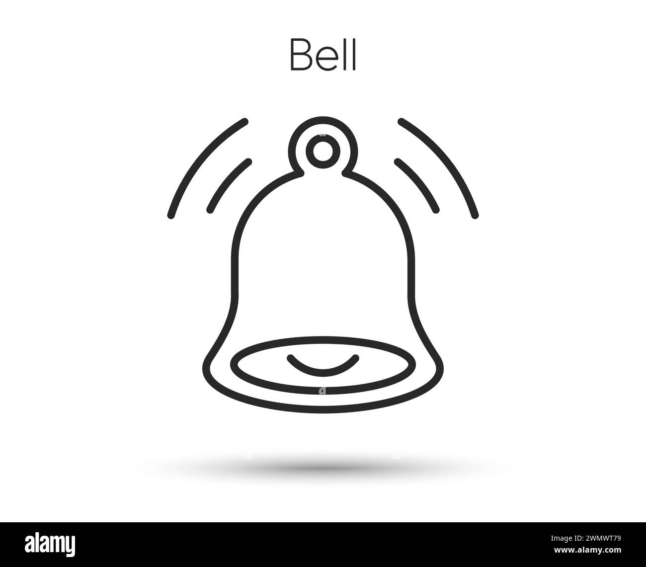 Message notification bell line icon. Notice alert sign. Alarm phone symbol. Vector Stock Vector ...