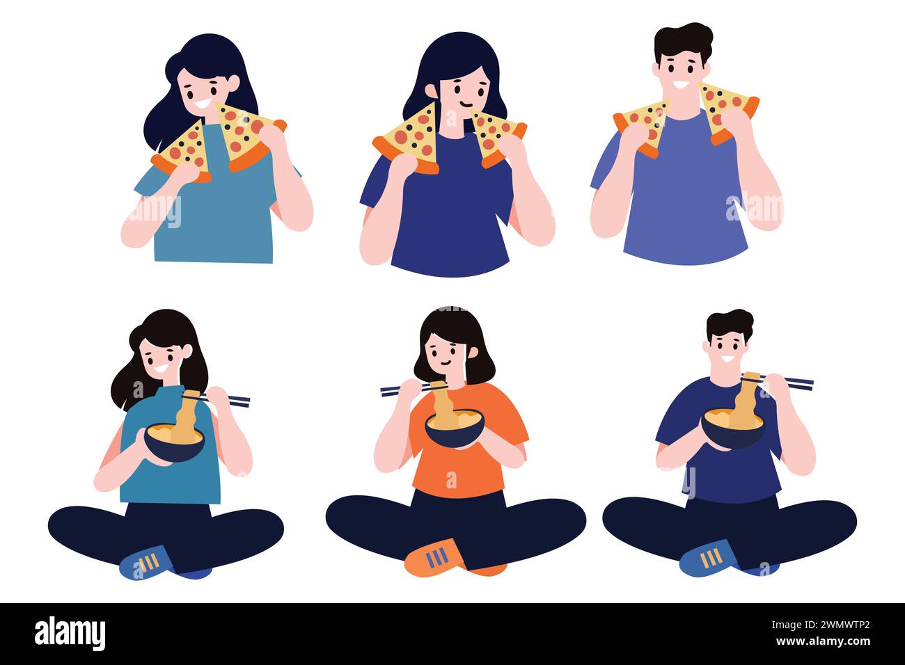 Senior people eating Stock Vector Images - Alamy