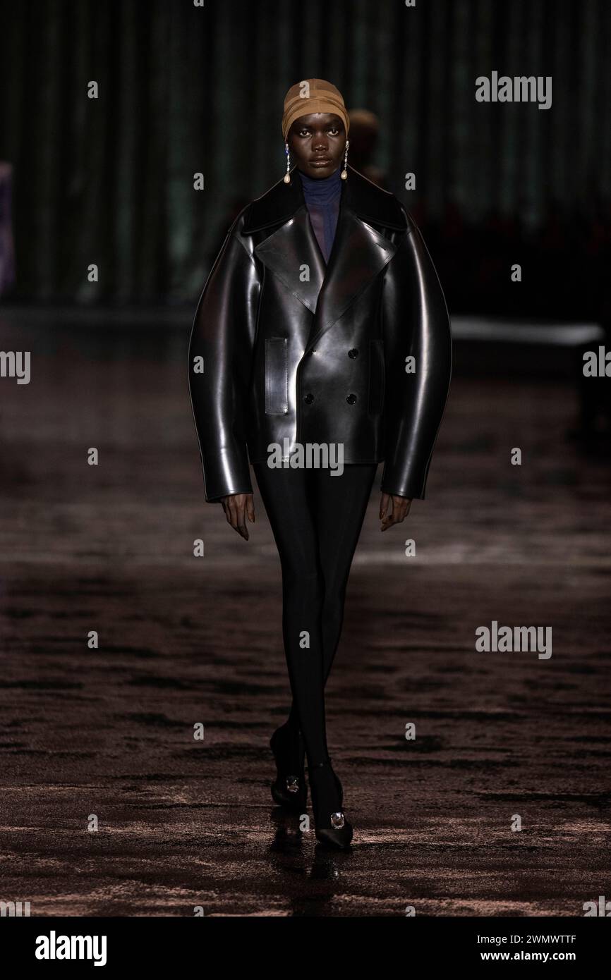 EDS NOTE: NUDITY - Models wear creations as part of the Saint Laurent ...