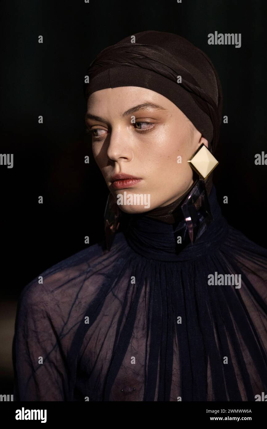 EDS NOTE: NUDITY - Models wear creations as part of the Saint Laurent ...