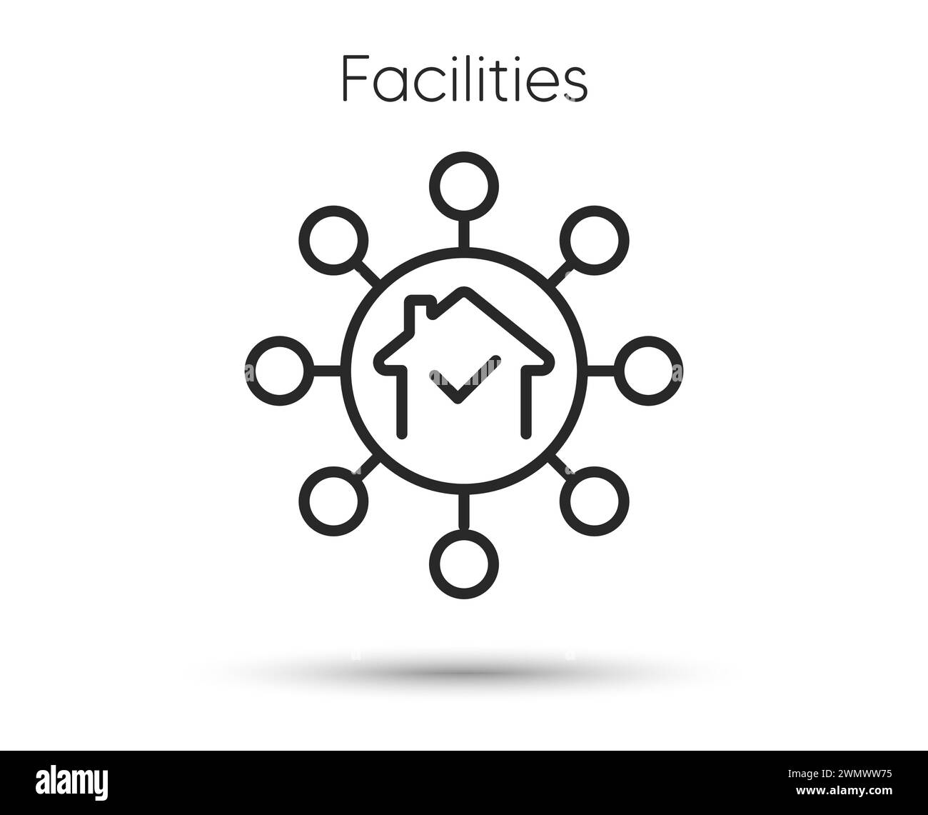 Home facilities line icon. Maintenance service outline sign. House ...