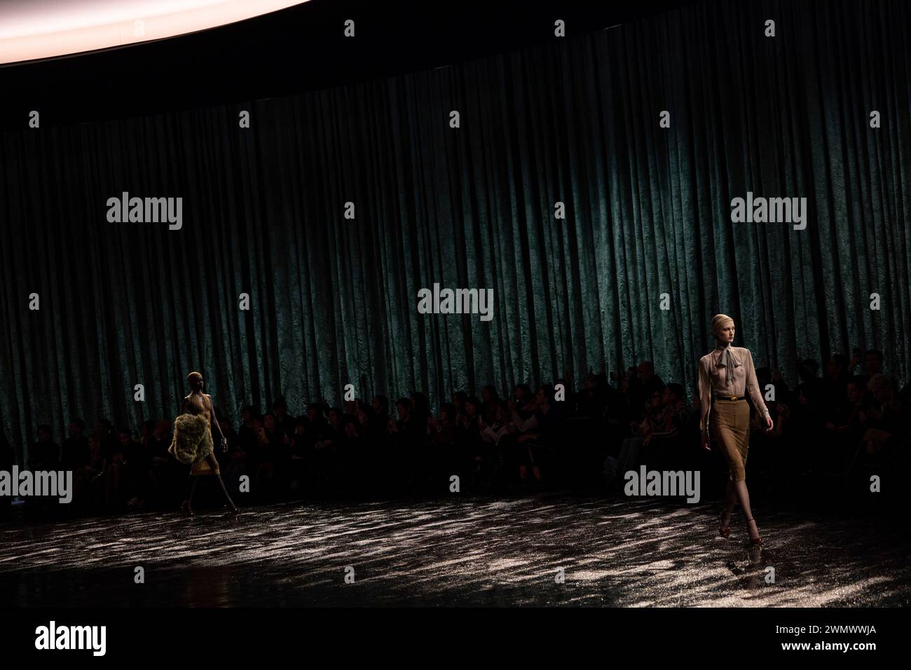 EDS NOTE: NUDITY - Models wear creations as part of the Saint Laurent ...