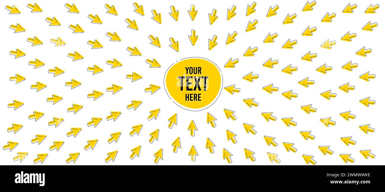 Focus arrows pointing to the center. Dynamic yellow arrow symbols ...