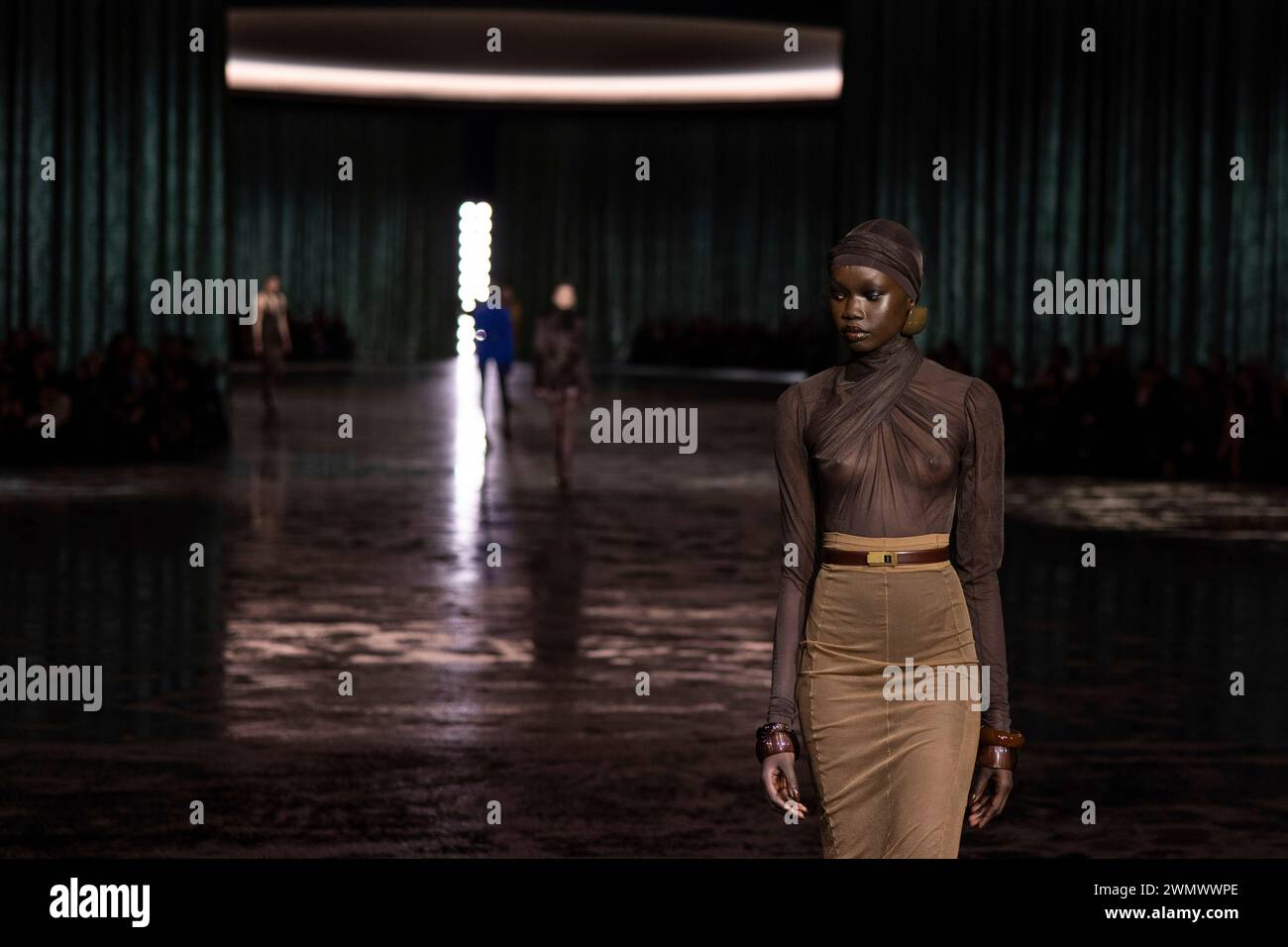 EDS NOTE: NUDITY - Models wear creations as part of the Saint Laurent ...