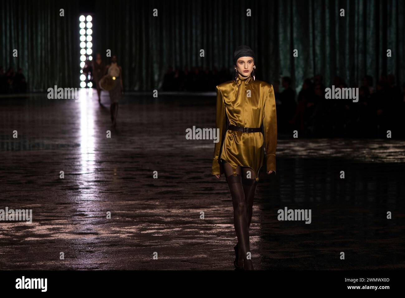 EDS NOTE: NUDITY - Models wear creations as part of the Saint Laurent ...