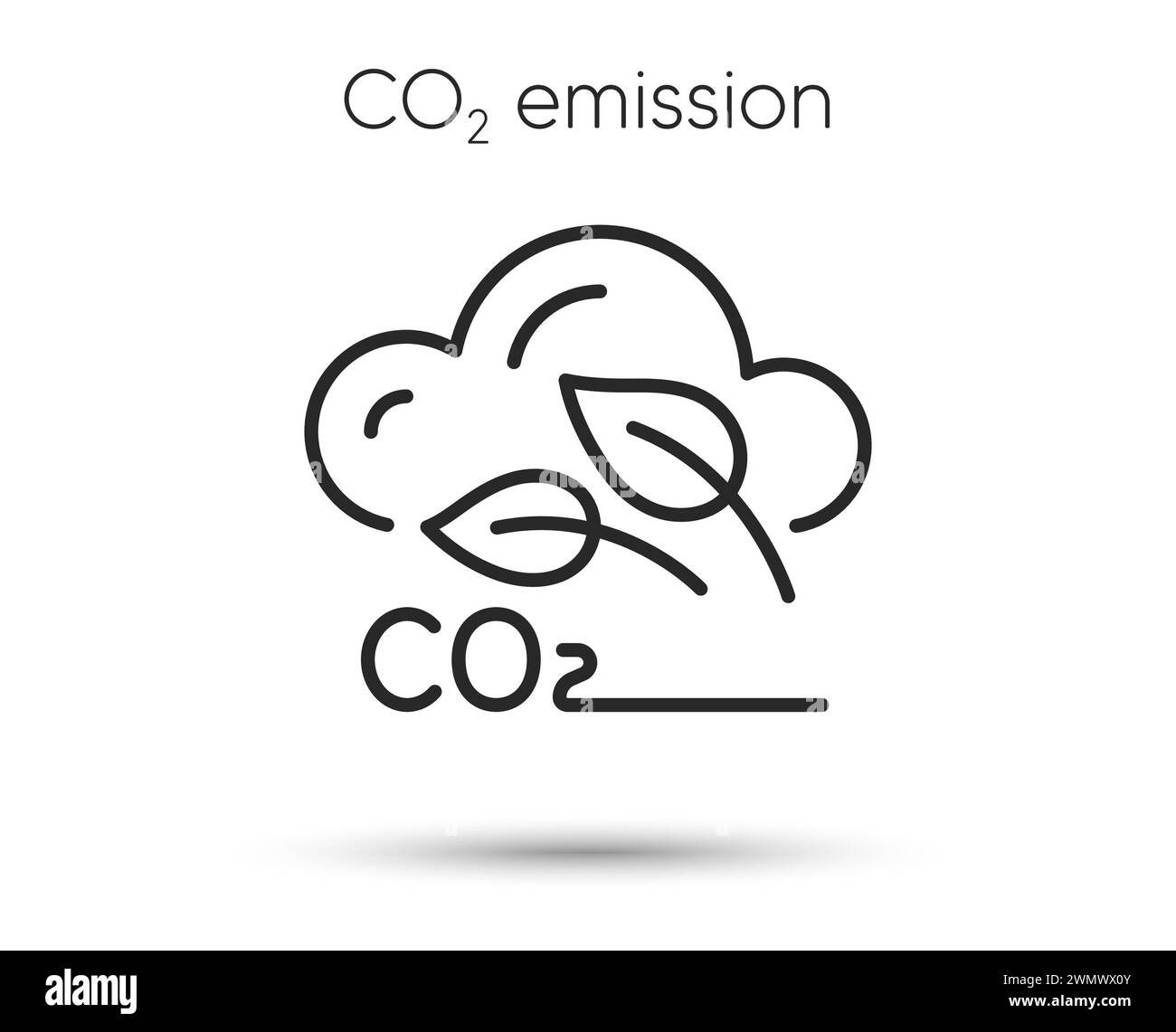 Co2 gas line icon. Carbon dioxide offset sign. Co2 emissions symbol ...