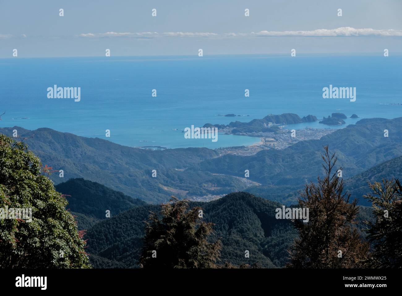 View of Kii-Katsura and the Pacific Ocean from the Kumano Kodo ...