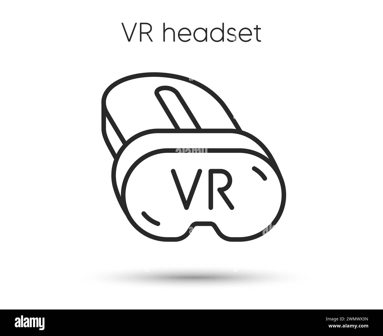 Vr headset line icon. Virtual reality device sign. Ar simulator goggles ... Vr headset line icon. Virtual reality device sign. Ar simulator goggles ...