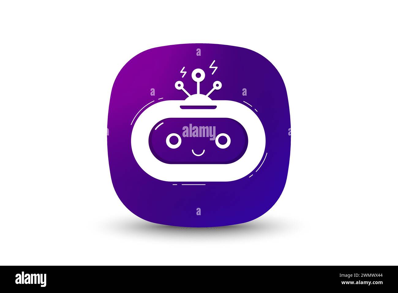 Chatbot Ai icon. Robot virtual assistance for chat. Button with web bot ...