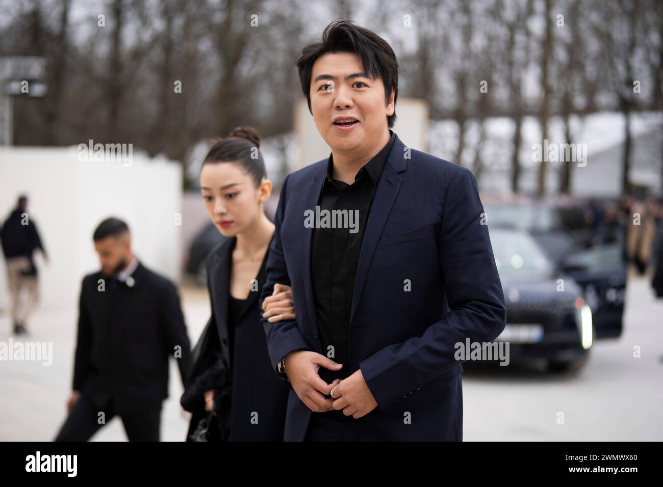 Gina Alice Redlinger, from left, and Lang Lang arrive for the Christian ...