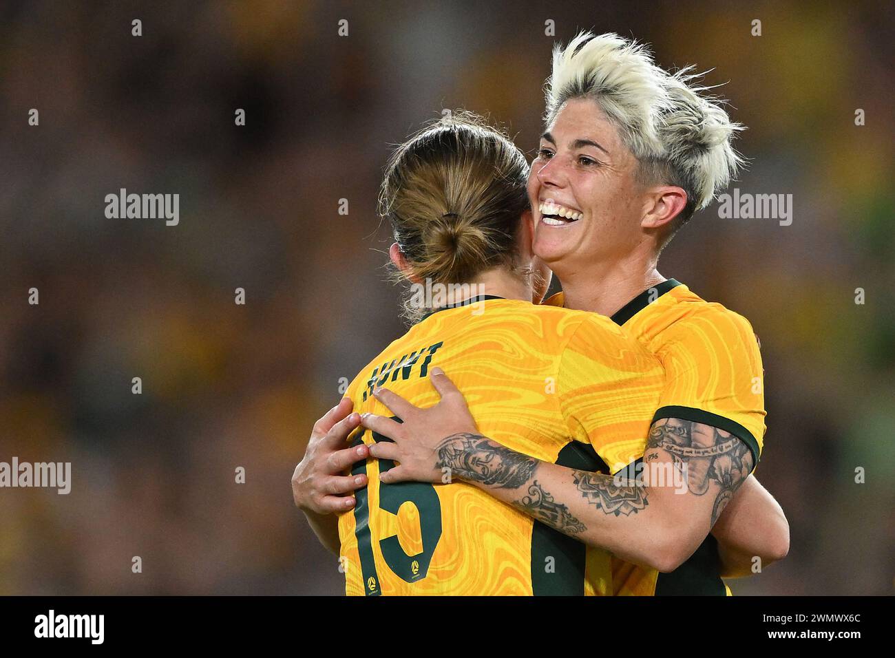 Melbourne, Australia. 28th Feb, 2024. Michelle Heyman of the Matildas ...