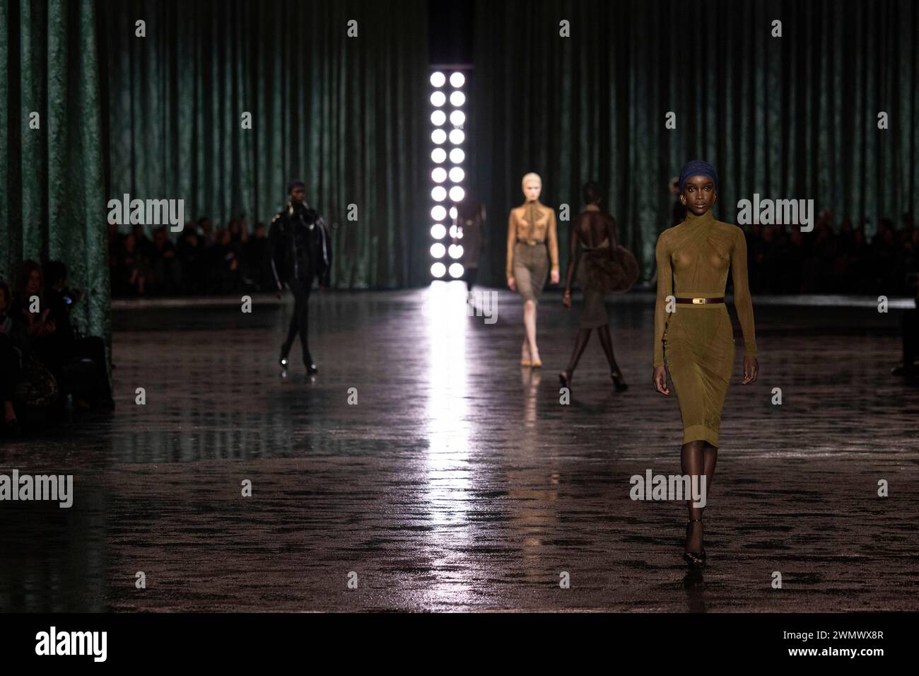 EDS NOTE: NUDITY - Models wear creations as part of the Saint Laurent ...