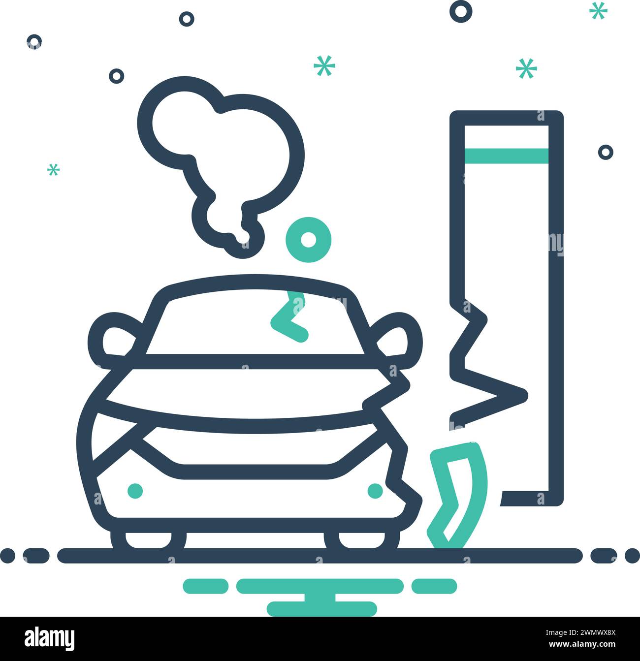 Destroyed car Stock Vector Images - Alamy