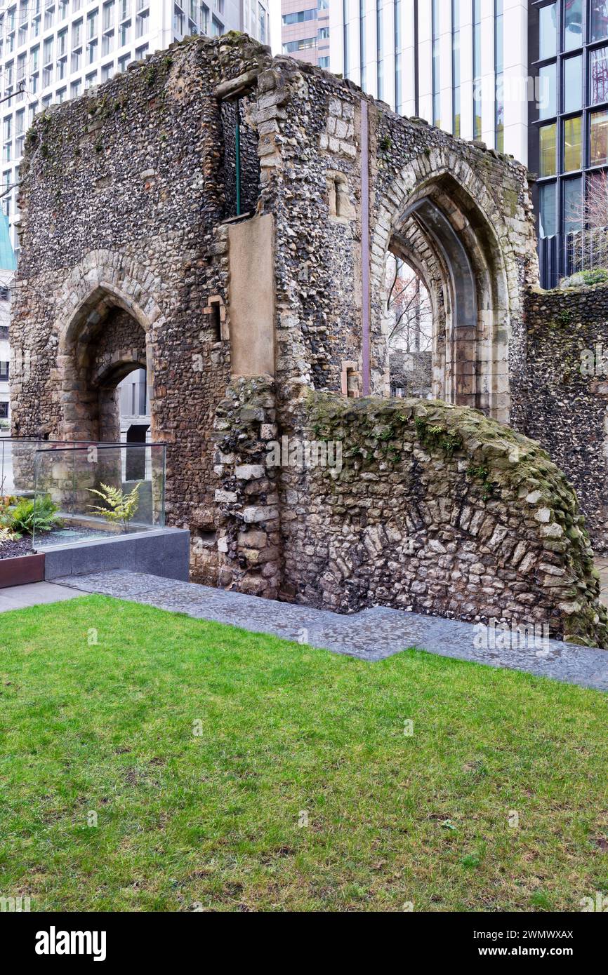st alphage church ruins in london wall in city of london Stock Photo ...