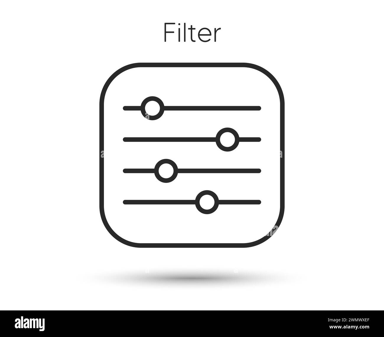 Filter line icon. Control bar sign. Volume balance symbol. Vector Stock ...
