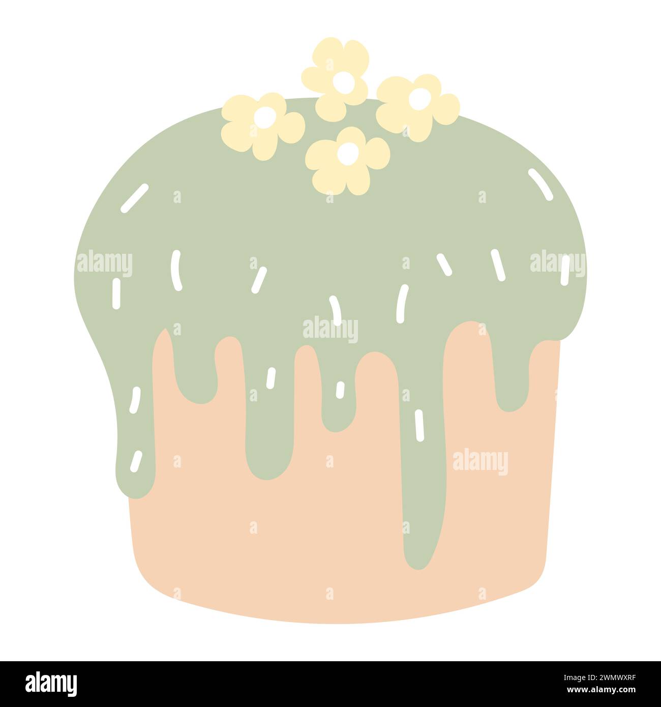 Easter Multicolored cake. Vector set in flat style. Element for poster ...