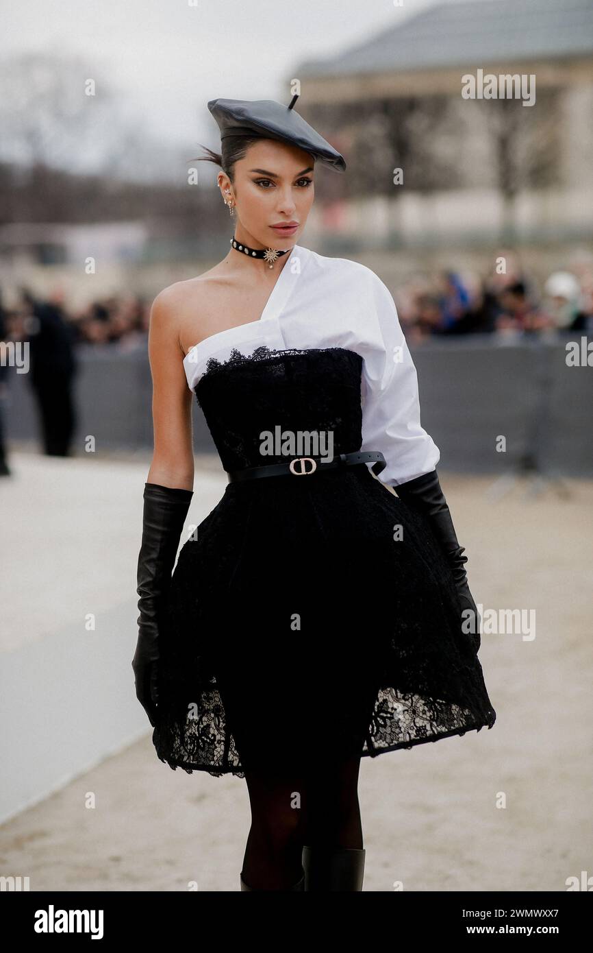 Paris, France. 27th Feb, 2024. Street style, Jessica Aidi Verratti ...