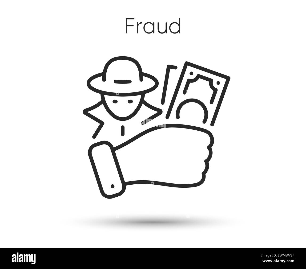 Fraud line icon. Spy of thief sign. Cyber hack symbol. Vector Stock ...