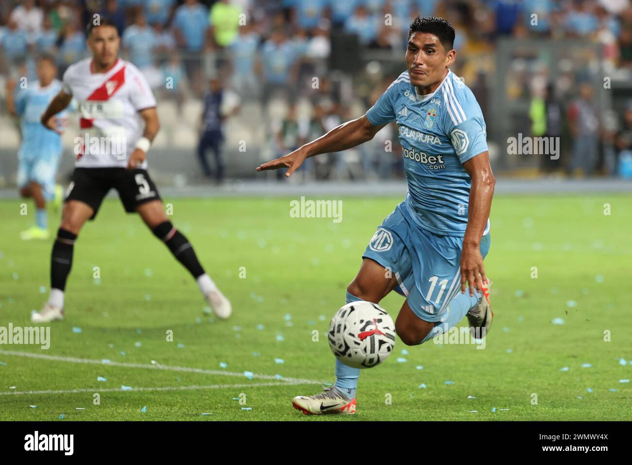 Lima, Peru. 28th Feb, 2024. Irven Avila of Sporting Cristal during the ...
