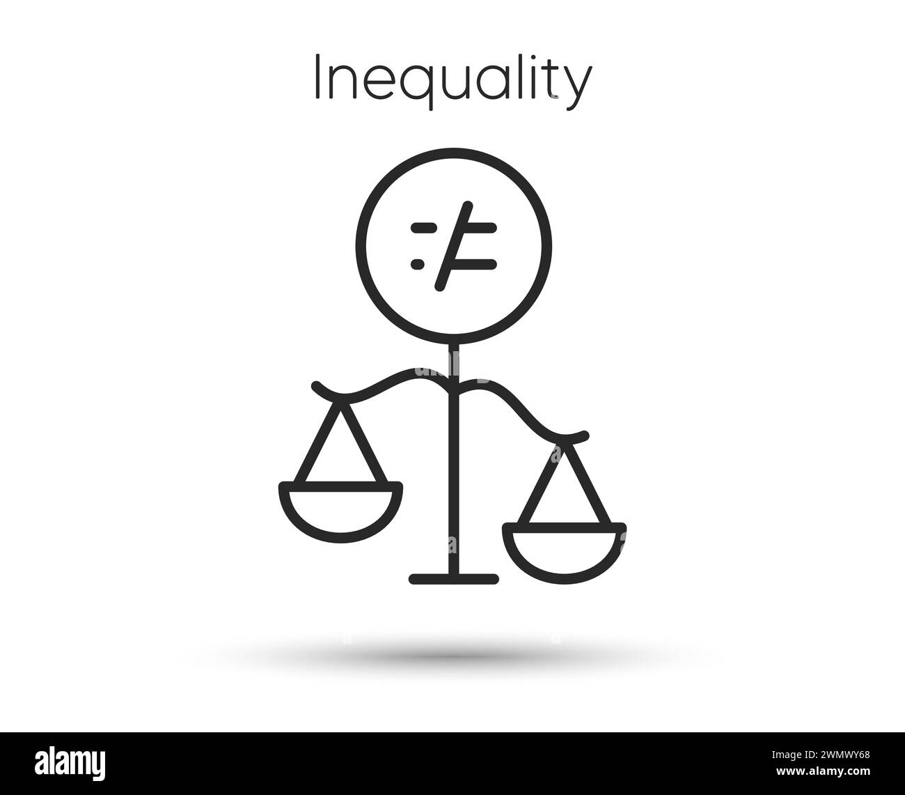 Discrimination line icon. Equality scale balance sign. Gender inequality symbol. Vector Stock ...