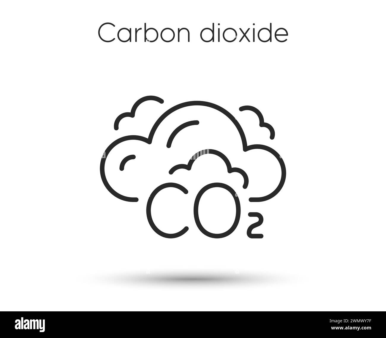 Co2 gas line icon. Carbon dioxide offset sign. Co2 emissions symbol ...