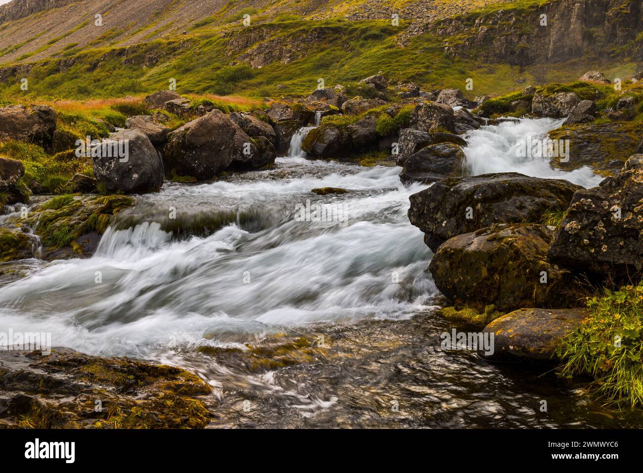 Lower region of the Dynjandi River below the falls Stock Photo - Alamy