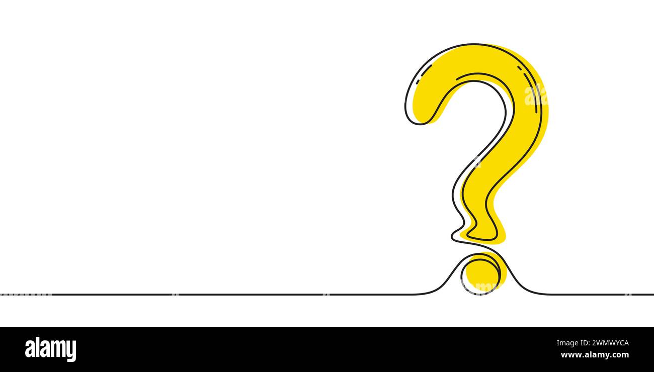 Question mark icon in sketch style. Help and quiz symbol. Continuous ...