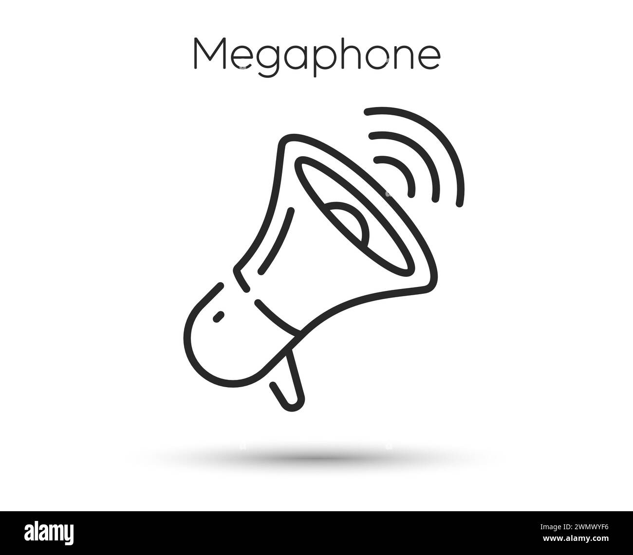 Megaphone line icon. Loudspeaker sign. Promotion offer symbol. News or ...