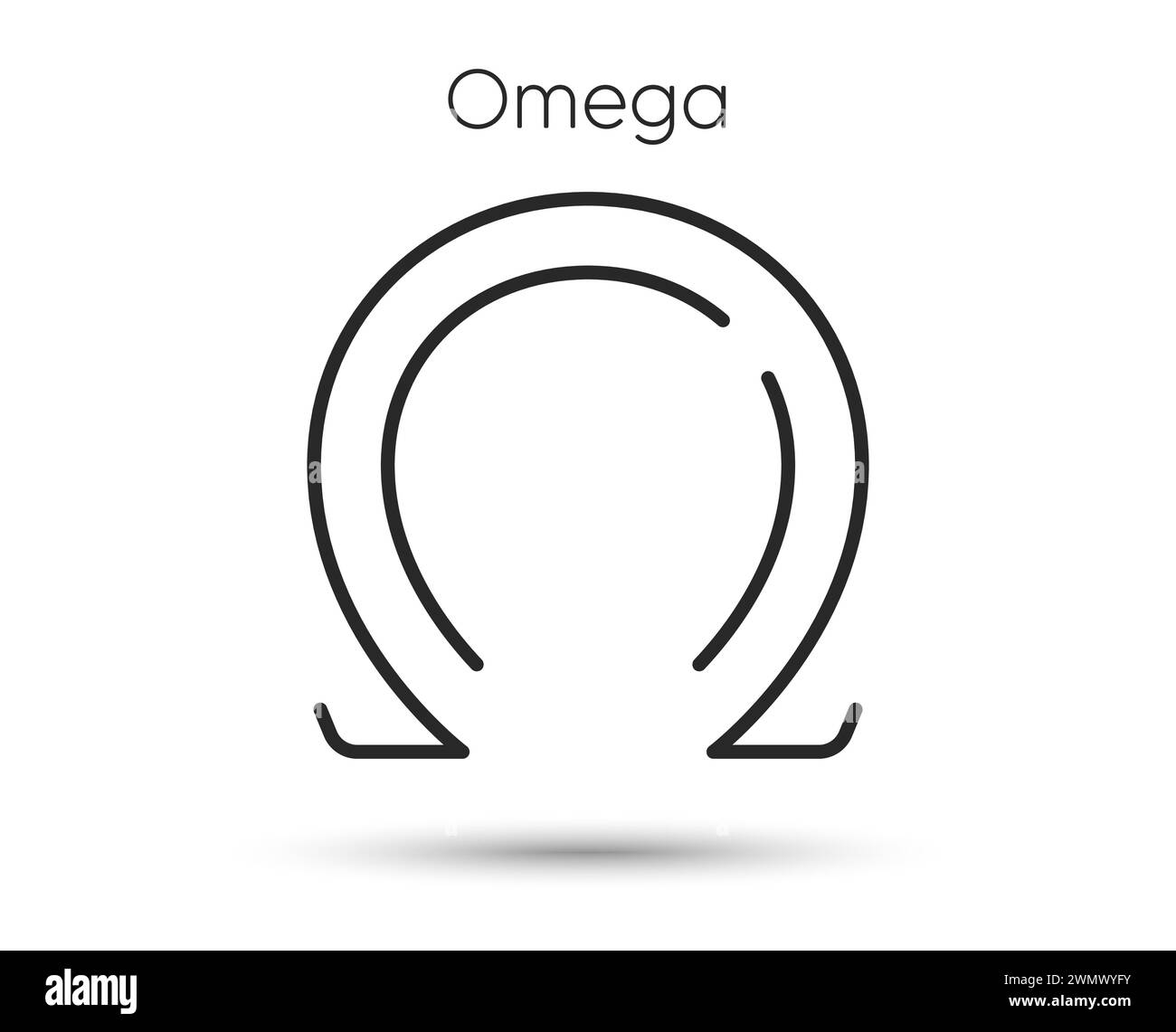 Omega uppercase line icon. Last Greek letter symbol. Ohm sign. Vector ...