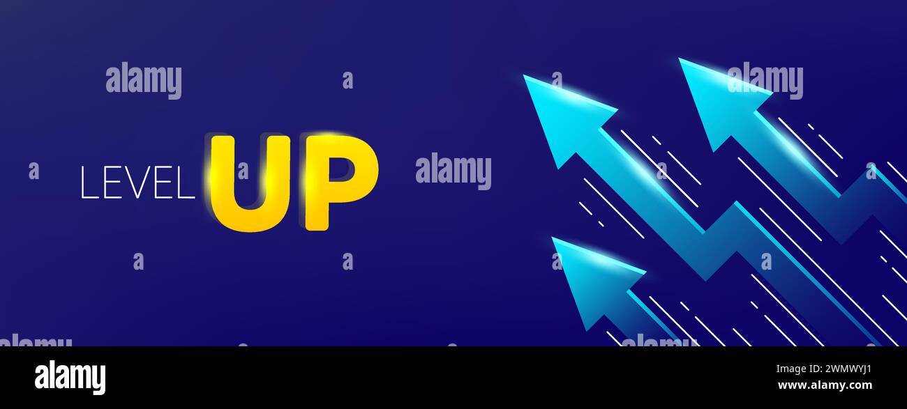 Level up with arrows on dark background. Inflation design concept for ...