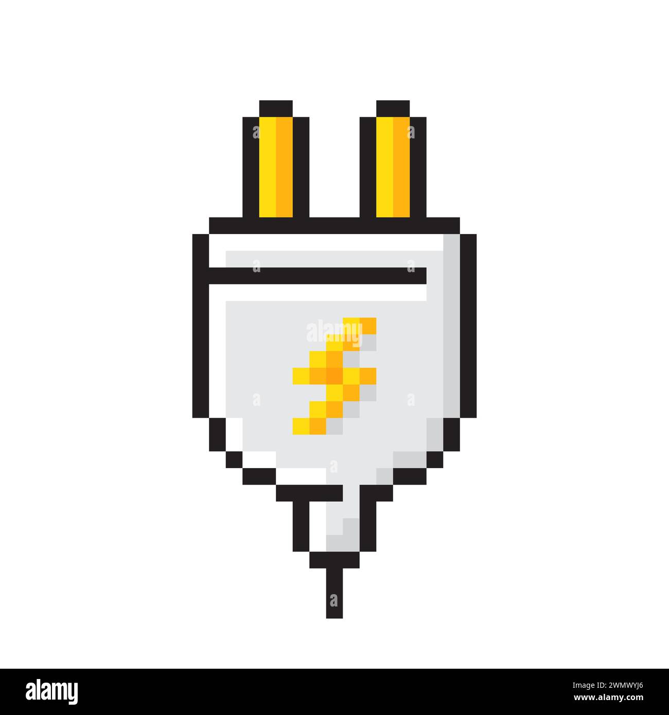 Pixel art plug icon. Electric energy socket. Electricity power adapter ...