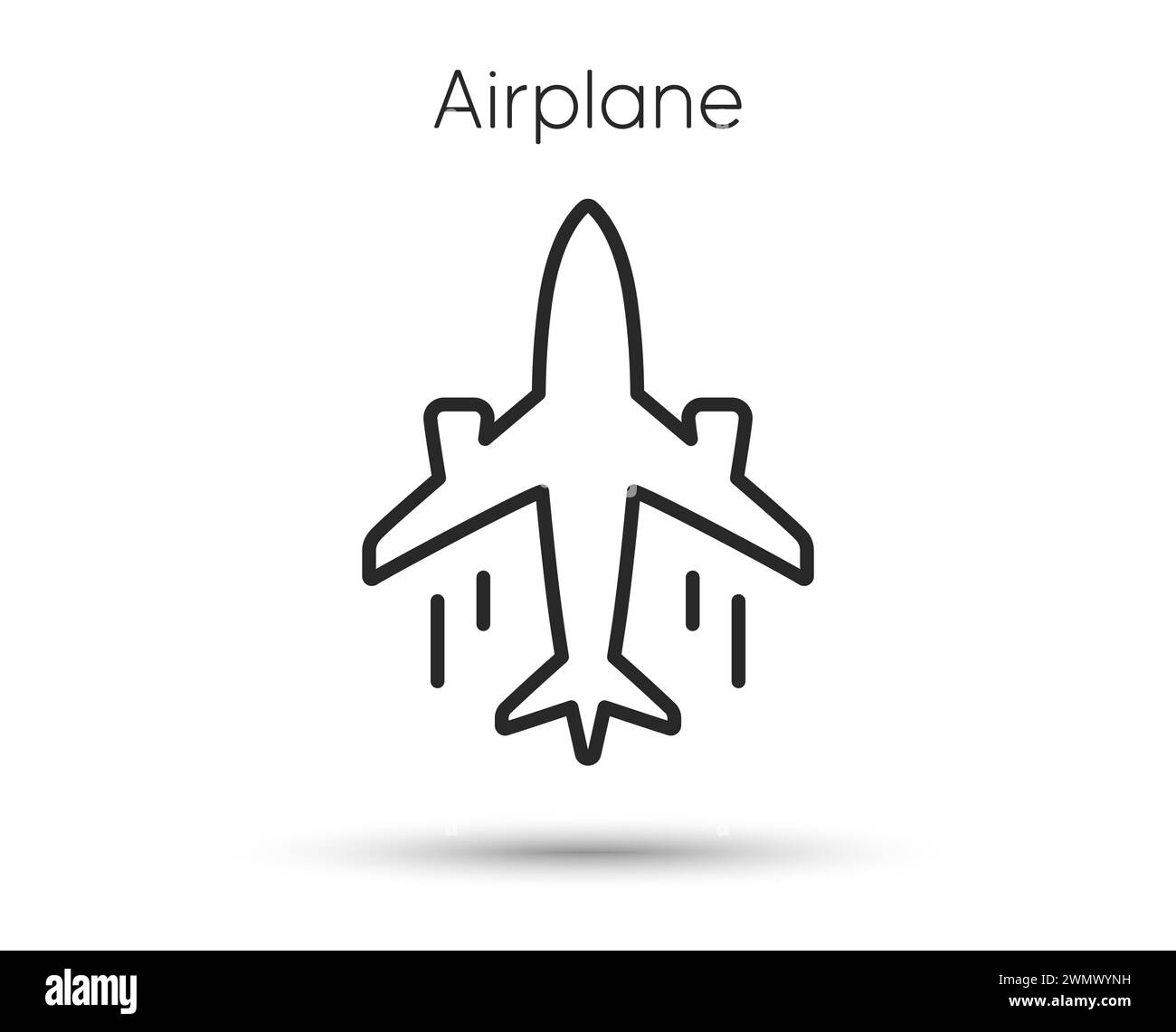 Airport plane line icon. Airplane flight outline sign. Travel fly ...