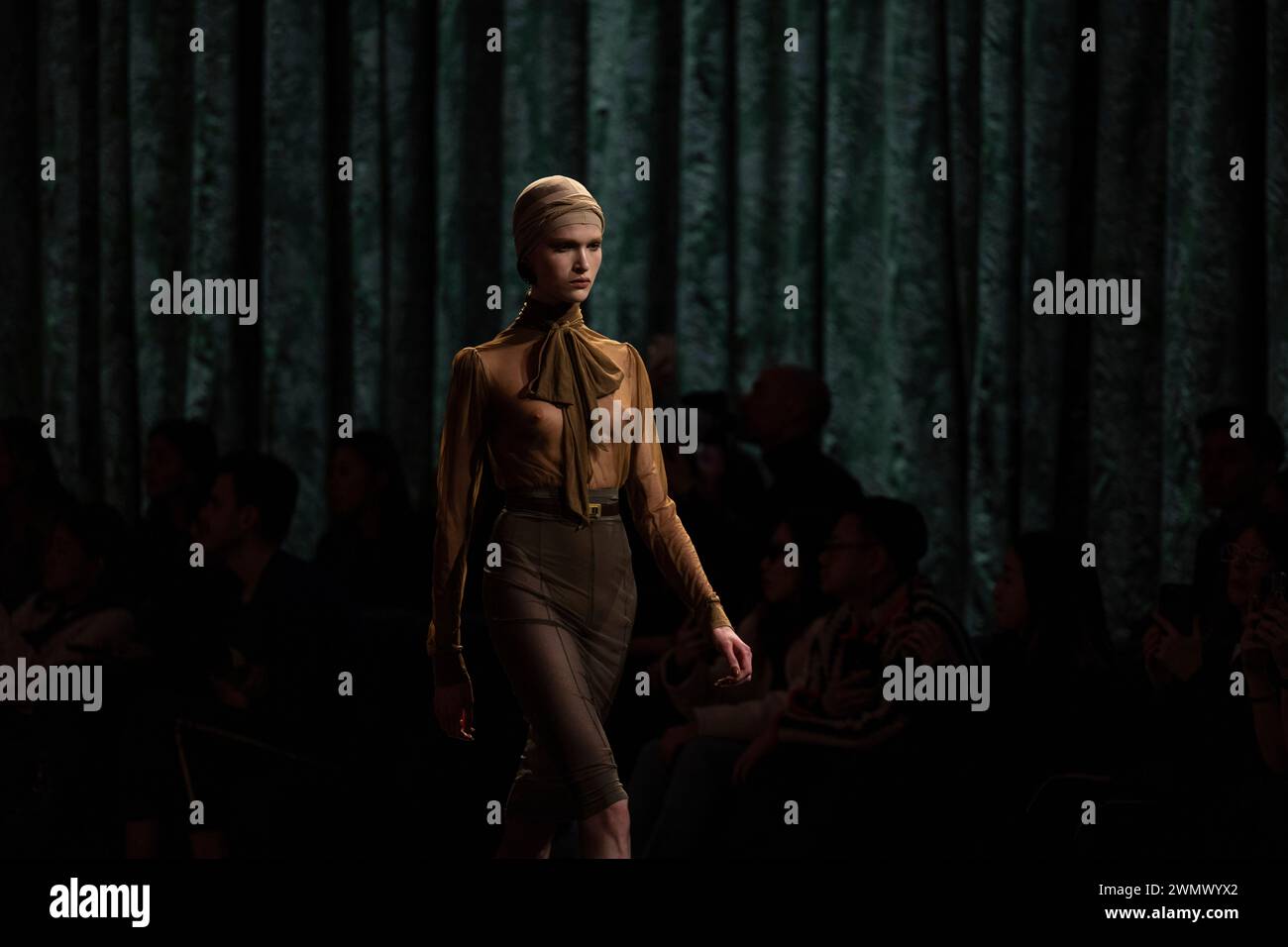 EDS NOTE: NUDITY - Models wear creations as part of the Saint Laurent ...