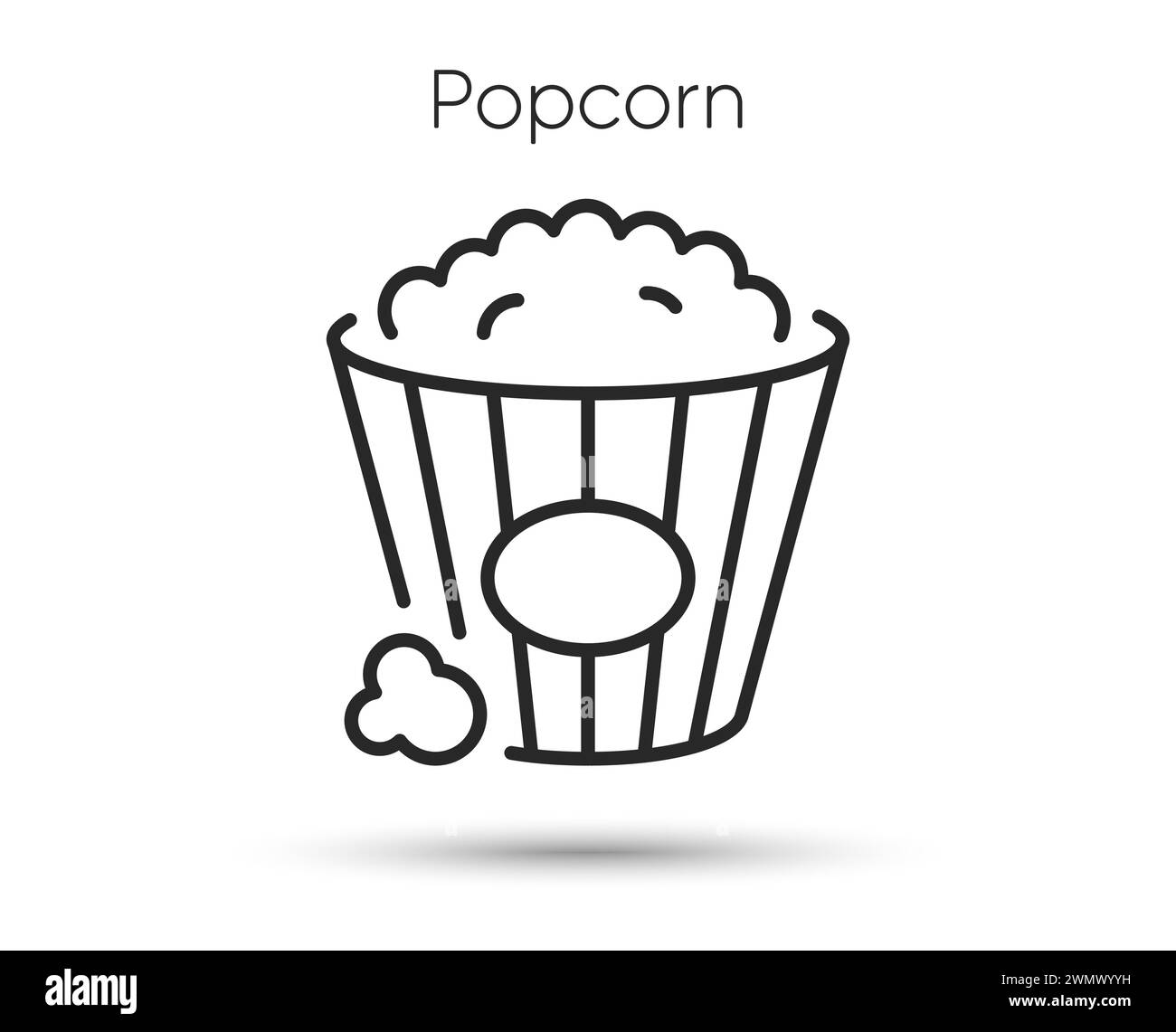 Popcorn line icon. Cinema snack food sign. Pop corn symbol. Vector ...