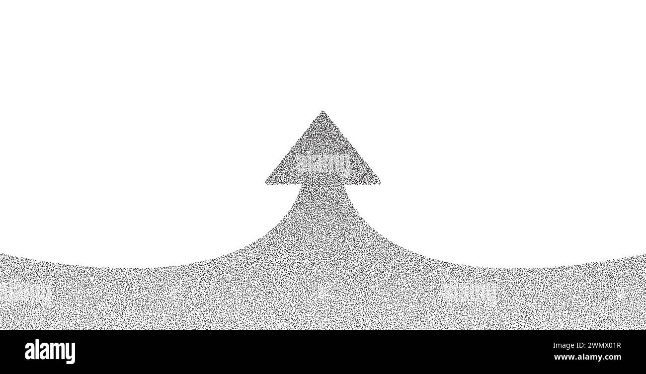 Business arrow grow up direction. Black noise stipple dots success ...