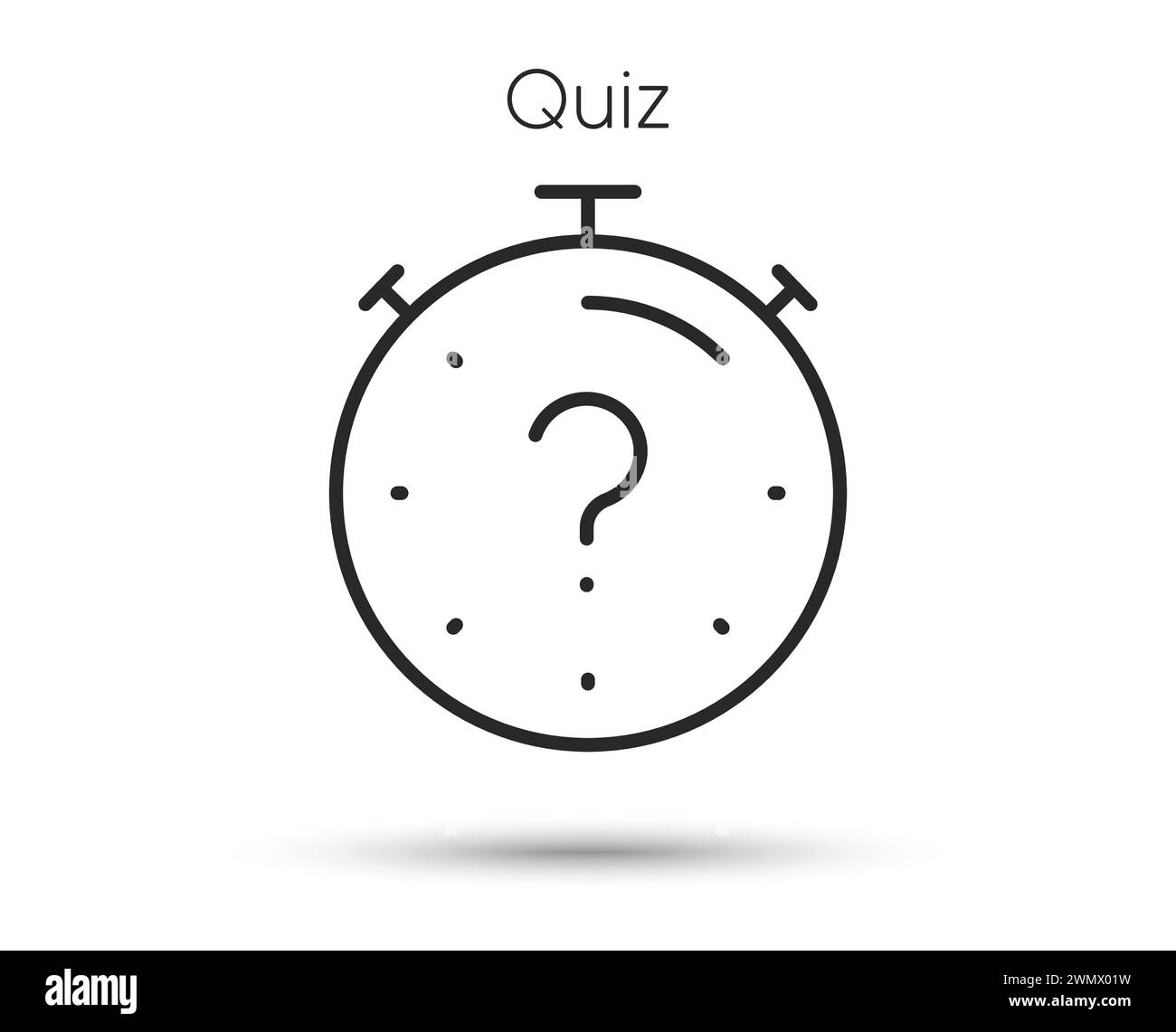 Quiz Line Icon Timer With Question Mark Faq Time Symbol Vector Stock