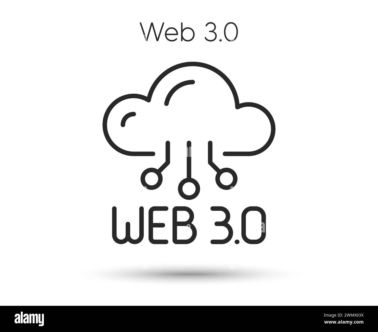 Web 3.0 line icon. Web3 internet technology sign. Decentralized cloud ...